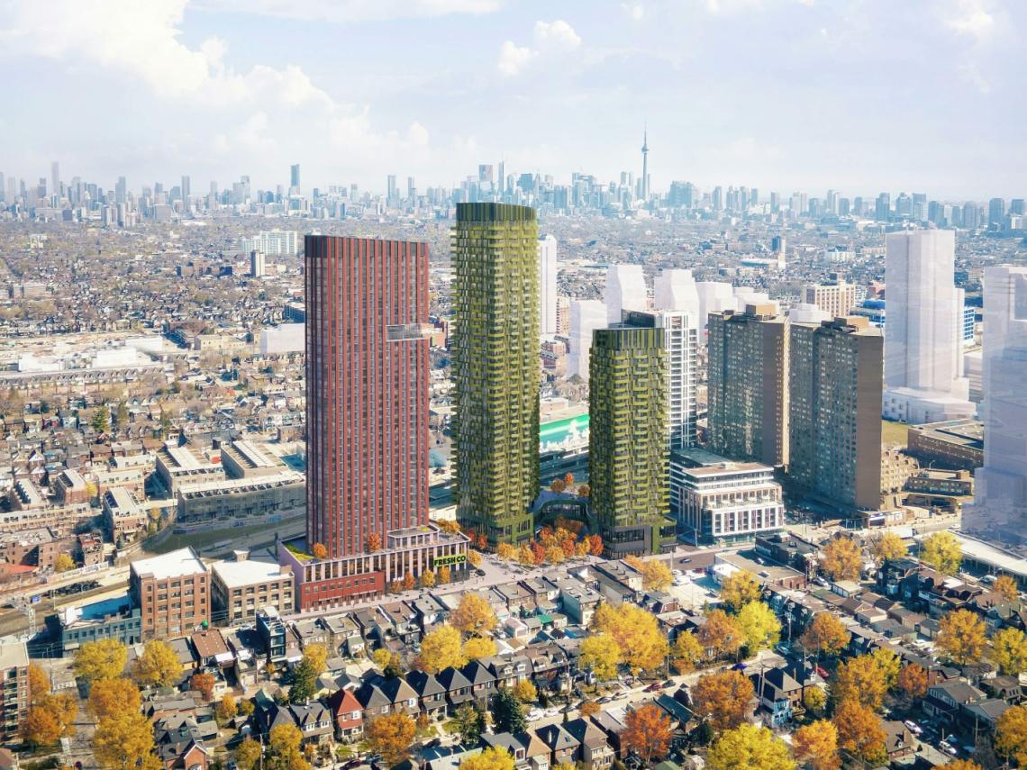 Revised proposal brings increased height and density near Bloor-Dundas West | Urbanize Toronto